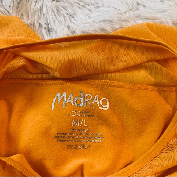MadRag | Tops | Yellow Sheer Top And Sleeves Thong Bodysuit | Poshmark